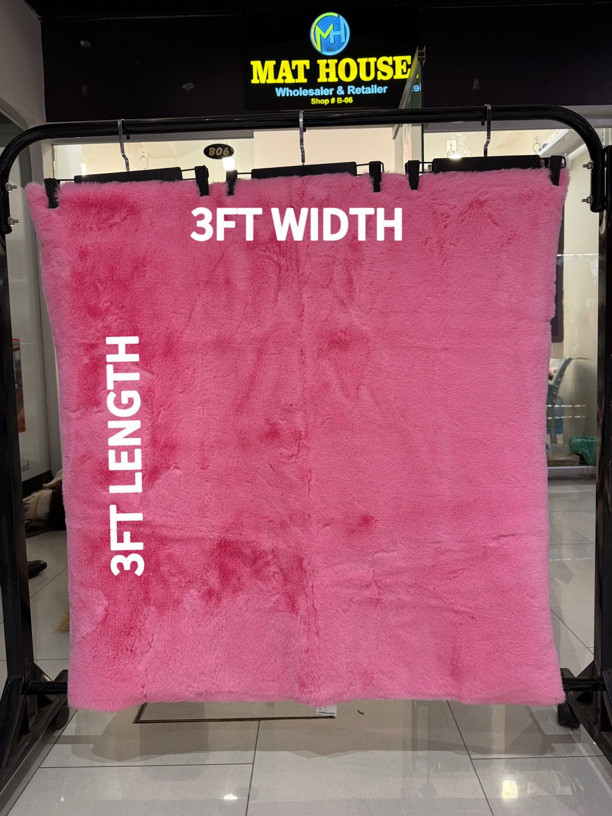 Rabbit Fur Rug/Centerpiece 3x3 Ft